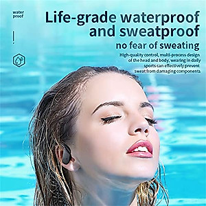 Onlyliua Wireless Bluetooth Earphones with Ear Hooks, LED Power Display, HiFi Stereo, Built in HD and Sensitivity Microphone, Touch-Control, for Training Sport, Gaming