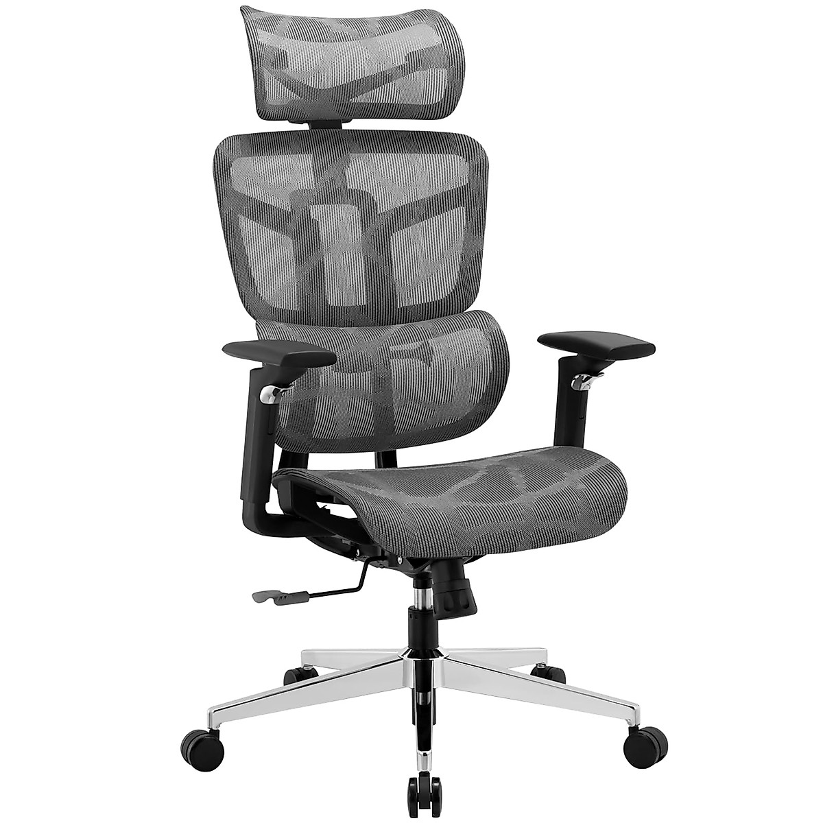 Ergonomic Office Chair, High Back Office Chair, Big & Tall Mesh Computer Chair with Lumbar Support/Headrest/5D Armrests, Executive Desk Chair with Adjustable Height for Home Office/Learning/Conference