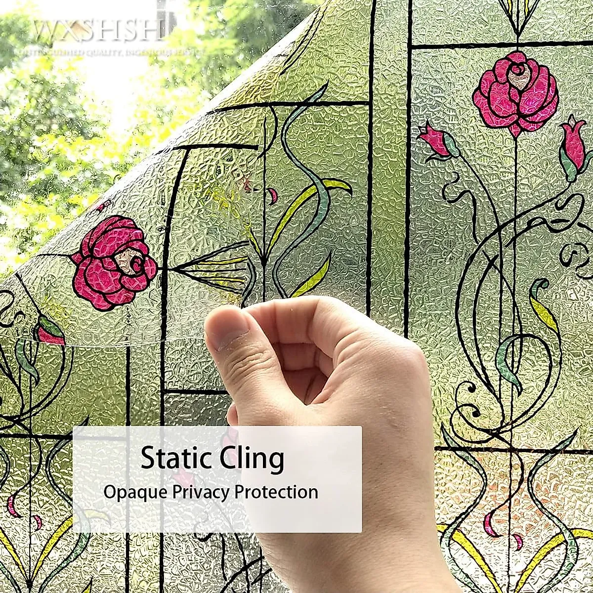 Glass Window Film 1/2/3/5M Decorative Window Film Static Cling Stained Glass Stickers Christmas Decorations for Home Window Privacy Film (Size : 45x100 cm)