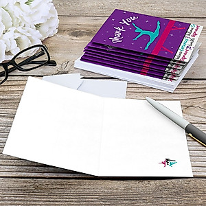 Big Dot of Happiness Tumble, Flip & Twirl - Gymnastics - Birthday Party or Gymnast Party Thank You Cards (8 count)