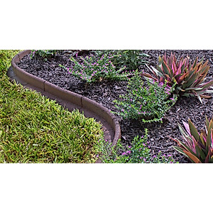 EcoBorder Brown Recycled Rubber 4ft Lawn Edging (6pc Box)