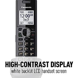 Panasonic 2-Line Corded/Cordless Phone System with 2 Handsets - Answering Machine, Link2Cell, 3-Way Conference, Call Block, Long Range DECT 6.0, Bluetooth - KX-TG9582B (Black)