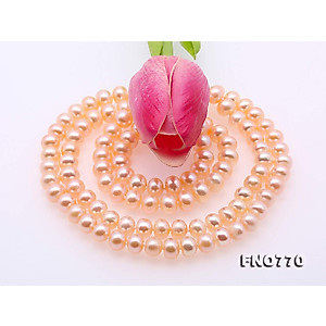 Womens Long Strand Pink Pearl Necklace AA+ 8-9mm Freshwater Cultured Pearl Necklace Sweater Chain 32"