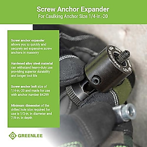 Greenlee 868 Screw Anchor Expander for Caulking Anchor Size 1/4-20