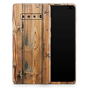 DesignSkinz Vertical Raw Aged Wood Planks Protective Vinyl Decal Wrap Skin Cover Compatible with The Samsung Galaxy S20 (Screen Trim & Back Glass Skin)
