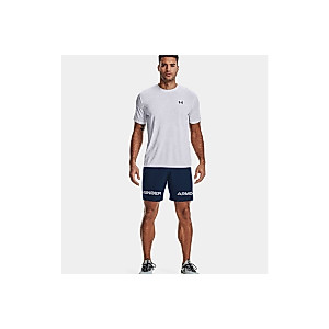 Under Armour Woven Graphic Wordmark Shorts, Academy Blue (408)/White, Medium