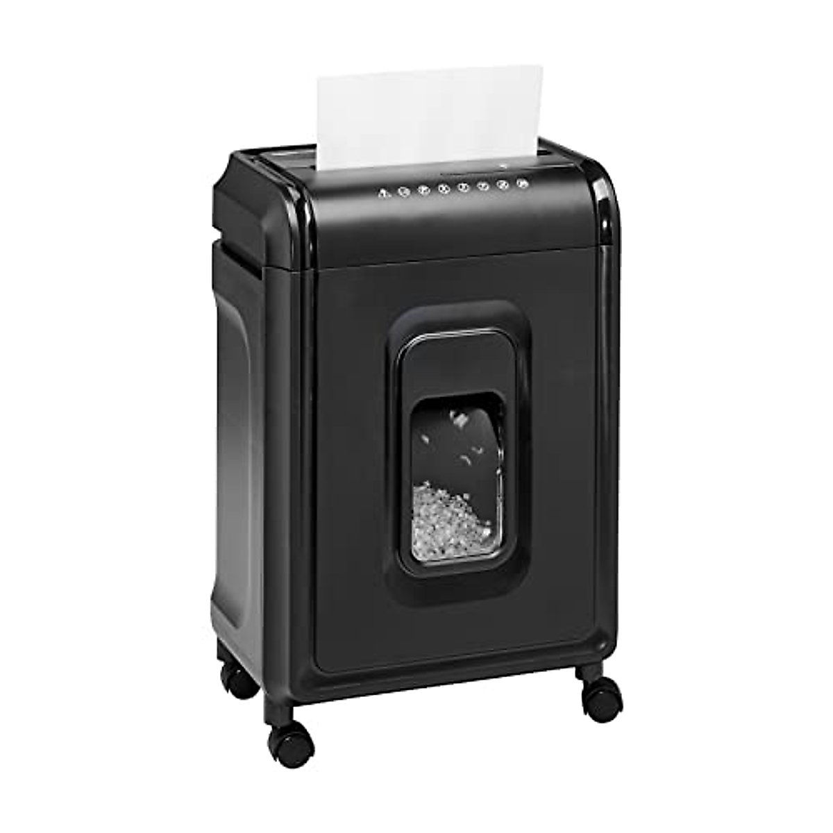 Amazon Basics 8-Sheet High-Security Micro-Cut Shredder with Pullout Basket and Paper Shredder Sharpening & Lubricant Sheets - Pack of 12