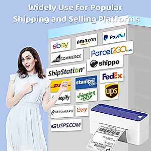 Bluetooth Thermal Label Printer, Phomemo Wireless 4x6 Shipping Label Printer for Shipping Packages, High Speed Desktop Label Maker for Small Business, Compatible with Amazon, Etsy, Ebay, USPS, Shopify