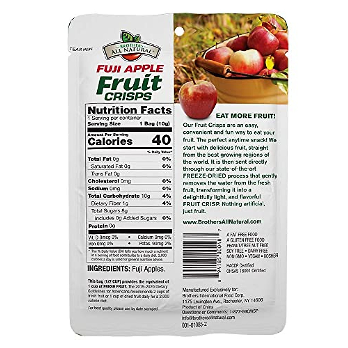 Brothers-ALL-Natural Fruit Crisps, Variety Pack, 4.44 Ounce Bag, 12 Count (Pack of 2)