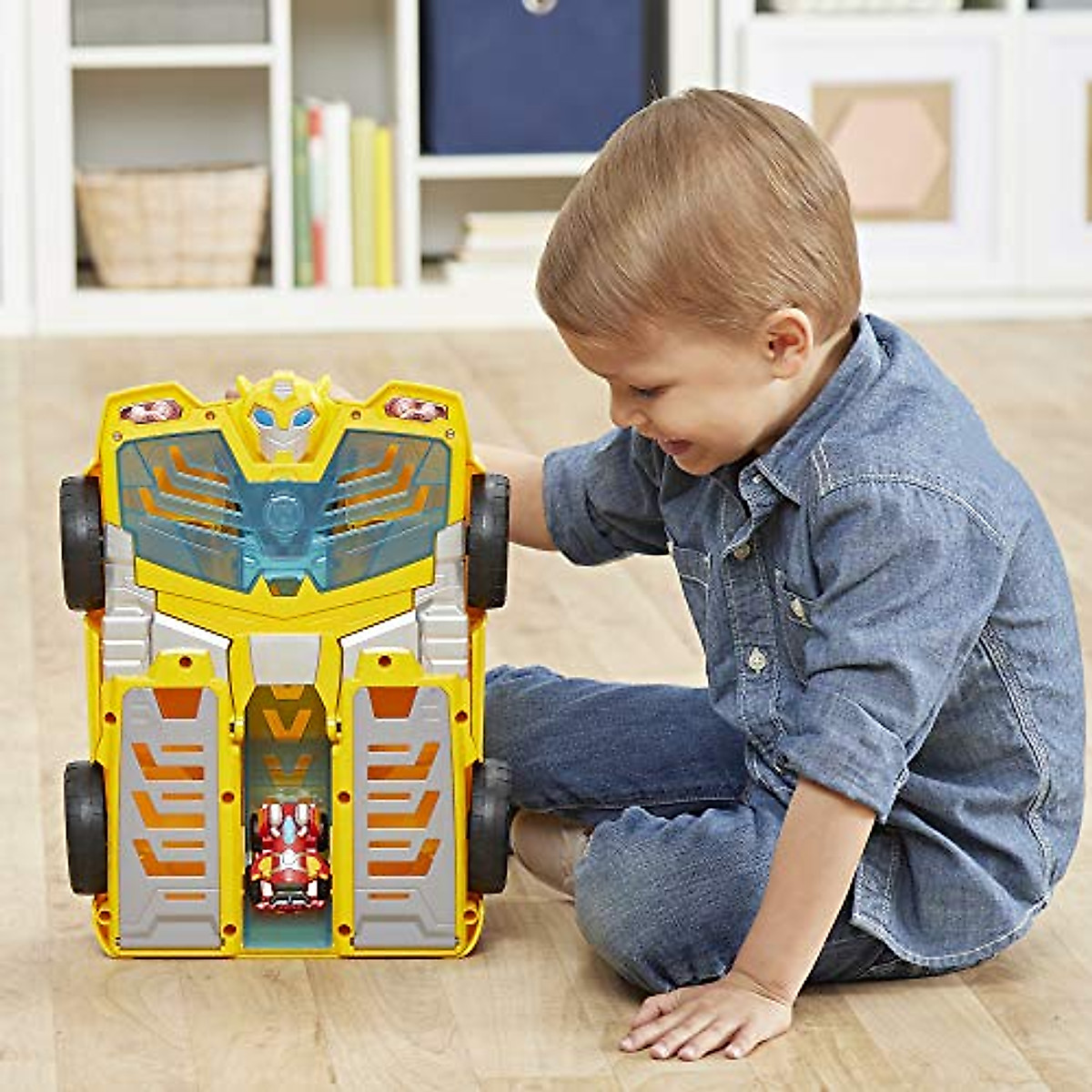 Playskool Heroes Transformers Rescue Bots Academy Bumblebee Track Tower 14" Playset, 2-in-1 Converting Robot, Collectible Toys for Kids Ages 3 & Up