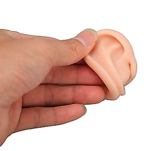 Silicone Ear,Reusable Silicone Nose Model,Piercing Practice Supplies,Displays Tool for Jewelry (Light Skin Color)