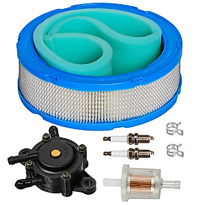 HIFROM LG394018JD Air Filter LG272490S Pre-Filter Fuel Pump Filter Spark Plug Tune Up Kit Compatible with John Deere LX288 LT166 LT170 GT235 SST16 SST18 LTR155 LTR166 GT235 GT235E Lawn Mower