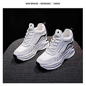 AINIFU Heightening Sneakers for Women White Running Shoes Walking Shoes Outdoor Casual Footwear（Heightening 3.2 inch）