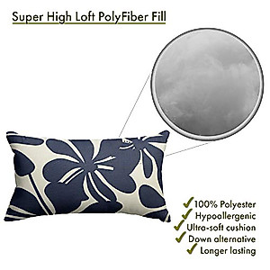 Majestic Home Goods Navy Blue Plantation Indoor / Outdoor Small Throw Pillow 20" L x 5" W x 12" H