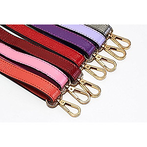 VanEnjoy Full Grain Leather Adjustable Replacement Strap Cross Body Bag Purse, 26-51 inch Gold Hardware - 1.8 CM Width (Black-Silver Metal With Tasse) (Red)