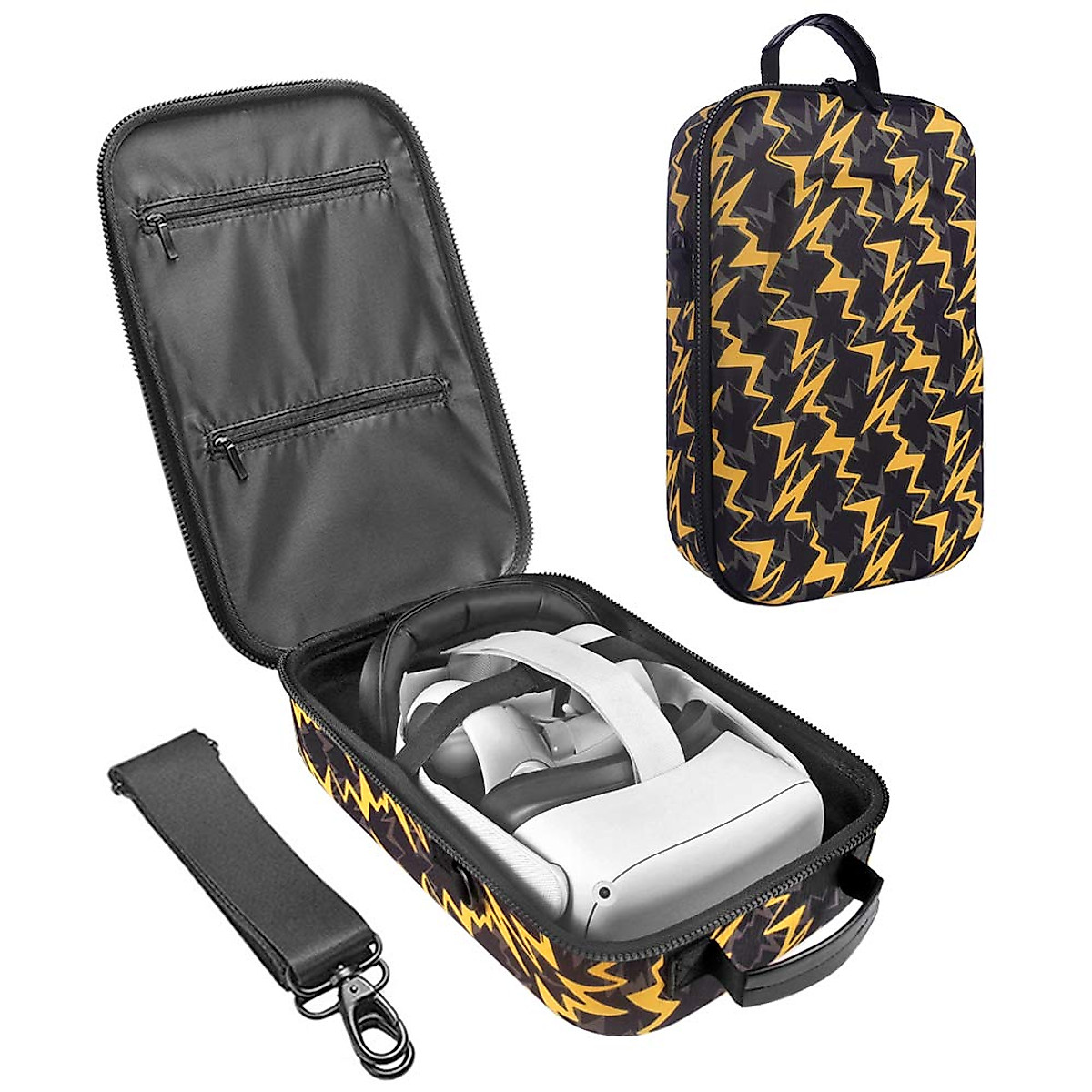 HIJIAO Hard Travel Case for Oculus Quest 2 & Quest VR Gaming Headset and Controllers Accessories Waterproof Shockproof Carring case (Yellow)