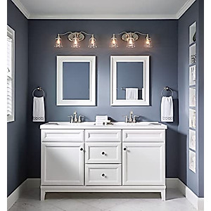 Moen Hamden Spot Resist Brushed Nickel Two-Handle 4-inch Centerset Bathroom Faucet, 84300SRN