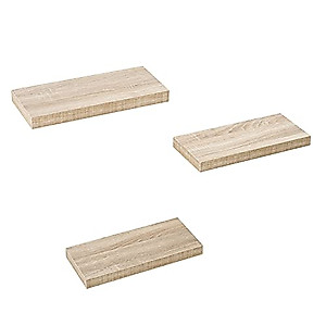 ROSE BLOOM Set of 3 Floating Wall Shelves Rustic Wood Ledge Shelves for Kitchen Bedroom Kitchen Living Room Decor