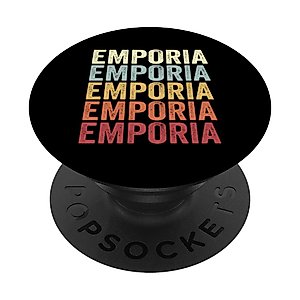 Emporia Virginia Emporia VA Retro Vintage Text PopSockets Swappable PopGrip