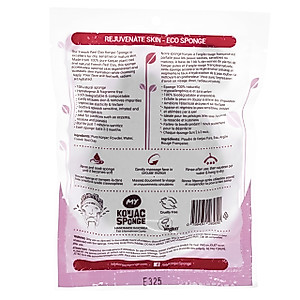 MY Konjac Sponge All Natural Korean Fiber French Red Clay Facial Sponge. Excellent for Dry or Mature Skin. Halal, Leaping Bunny Cruelty Free and the Vegan Society Certified