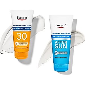 Eucerin Sun Advanced Hydration SPF 30 Sunscreen Lotion + Eucerin Advanced Hydration After Sun Lotion (5 fluid ounce sunscreen and 6.7 fluid ounce after sun lotion)