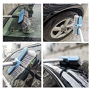 GIANT BEAR Soft Bristle car wash Brush Head (10"), Streamlined, Non-damaging, Scratch-Free, fits Standard Acme 3/4" trapezoidal Threads for car/Truck/Deck/SUV/Household Cleaning.