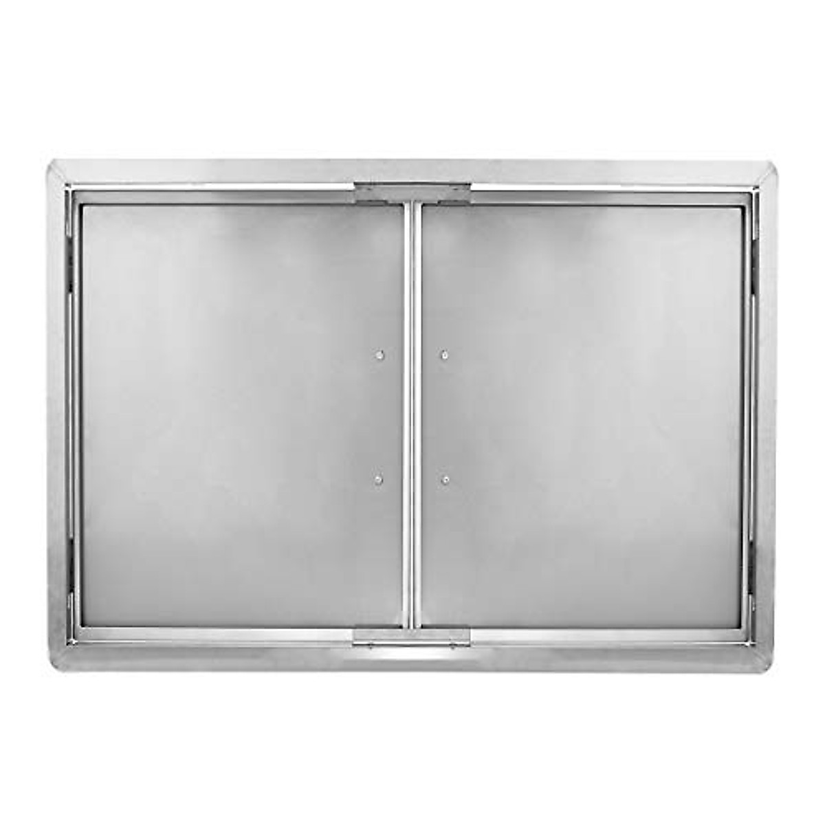 AdirHome Stainless Steel Grill Double Access Single-Face Door - Easy Install Heavy Duty Stainless Steel Rust Resistant Access Door with Chromium Plated Handle (30 Inch)