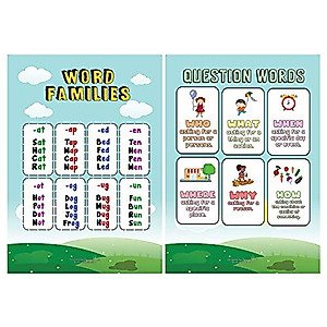 Creanoso Delightful Primary English Educational Learning Posters (24-Pack) - Premium Quality Gift Ideas for Children, Teens, & Adults for All Occasions - Stocking Stuffers Party Favor & Giveaways
