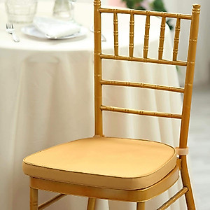 TABLECLOTHSFACTORY Gold Chiavari Chair Cushion Chair Pad with Attachment Straps Party Event Decoration - 2" Thick