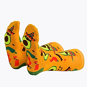 Clover Company Fun Novelty Sock - Avocado Saver - Gift for Teenage Girls, Boys, Men, Women - Birthday, Stocking Stuffer, Secret Santa, Cute Cool Fun Weird Stuff, Yellow, One Size