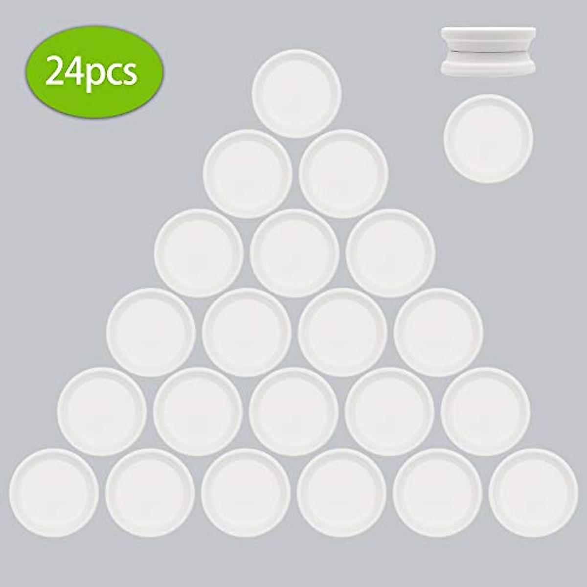 24pcs Terra Cotta Saucer, 3.2-inch Small Mini Clay Pots Tray, Suitable for 3inch, 2.5inch, 2inch Succulents Nursery Pots(White)