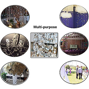 JIAKAI 16.5 Feet Hanging Clear 14mm Daimond Acrylic Crystal Garland for Manzanita Tree Centerpiece, Chandelier Bead Lamp Chain, Christmas/Wedding Party Decoration and DIY Craft Jewelry Decoration