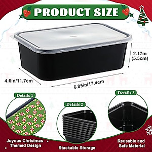 50 Pack Christmas Food Prep Containers with Lids 25 oz Meal Packaging Containers Plastic Christmas Cookie Boxes Reusable for Holiday Goodie Container or Exchange Gift Giving 10 Designs