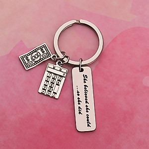 MYOSPARK Accountant Gift She Believed She Could So She Did Calculator Charm Keychain Inspirational Graduation Gift For CPA Accountant Auditor (Calculator Keychain)
