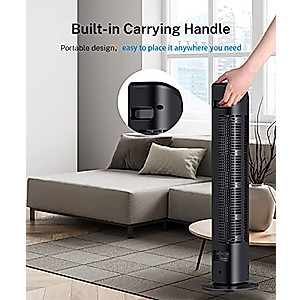 KEGIAN Portable Electric Oscillating Standing Floor Fan for Bedroom with Remote, 3 Wind Speeds 3 Modes, Quiet Cooling for Office,Home, Tower Fan 30" Black…