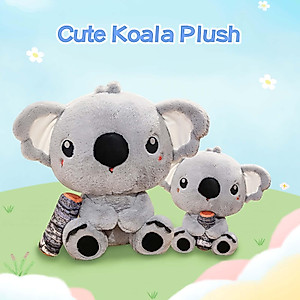 VIBERS Koala Cute Stuffed Animal 10.7 inches, Plush Toy Koala Gifts for Girls, Grey Stuffed Koala Bear, Birthday Gifts for Kids and Adults
