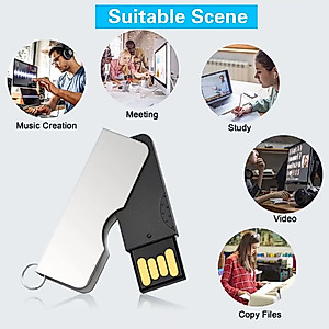 FBKK 64GB USB Flash Drive, Waterproof Memory Stick with Keychain, USB 2.0 Portable Thumb Drive for Storage and Backup