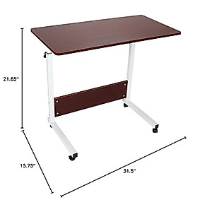 Toxz Computer Task Table Office Desk,Adjustable Height,Locking Casters,80CM 50CM,Fillet Wood,Simple,with Installation Tool(Ship from US!)