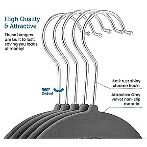 Honji Premium Velvet Hangers (Pack of 30) Heavyduty - Non Slip - Velvet Suit Hangers Hooks,Space Saving Clothes Hangers Blue (30pcs)