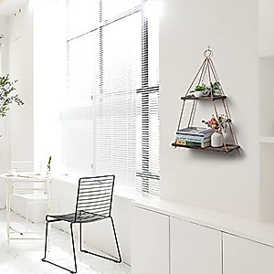 MITIME Shelves for Wall & Window Plant Shelf Indoor - Floating Wall Shelves for Living Room, Bathroom, Bedroom, Kitchen, Office - Wall Hanging Shelf - Boho Wall Decor Home , Triangle 2 Layers (1)