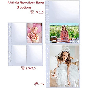 30 Pack 60 Pockets 5x7” Photocard Sleeves for A5 6 Ring Binder, Ultra-Clear Photo Sleeves, Double-Sided 1 Pocket Photo Pages, Top Loading Photo Sheet Protector for Photos, Postcards, Seed Packets