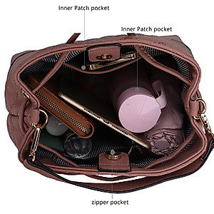 MKF Collection Crossbody Bucket Shoulder Bag for Women Handbag & Wristlet Wallet Purse Set