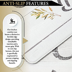 Kitchen Mats 2 PCS Set - Anti Fatigue Stain Resistant Padded Cushioned Memory Foam Floor Comfort Mats for Home Garage and Office Standing Desk 17" x 30" and 17" x 48"