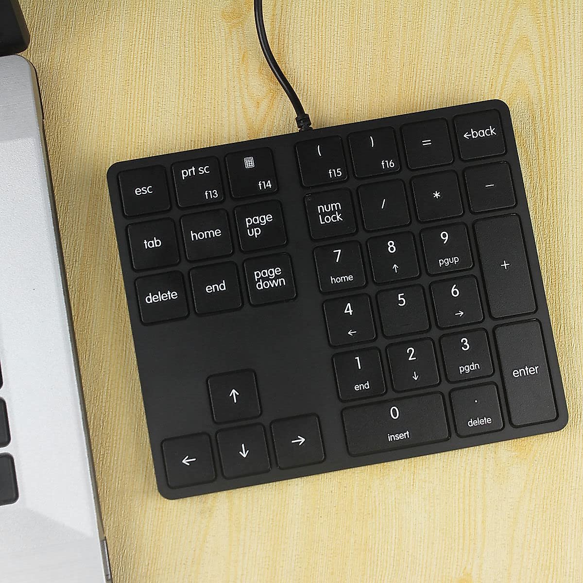 Qisan Numeric Keypad 34 Keys (30%) Mini Multifunctional Wired Number Keypad Black Magicforce | Number Pad for Laptop | Gaming Keypad for Pc | Laptop Accessories | Keypad for Computer-Black Magicforce