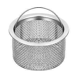 Kitchen Sink Strainer with Kitchen Sink Strainer Mesh Bag, Stainless Steel Kitchen Drain Food Catcher Filter Garbage Disposal Strainer Basket with 200 PCS Disposable Sink Net Strainer Filter Bags