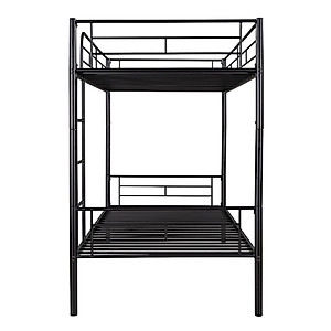 CNANXU Bunk Beds Twin Over Twin, Metal Bunk Bed with Guard Rails,Ladder for Young Boys Girls Dormitory Bedroom, No Box Spring Needed