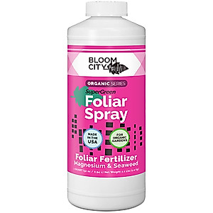 Organic SuperGreen Kelp Foliar Spray for Plants by Bloom City, Quart (32 oz)