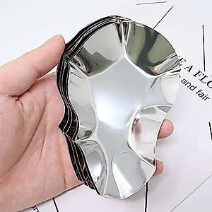 Honbay 6PCS Stainless Steel Oyster Shells Reusable Food Shell Pans Clam Grilling Shells Kitchen Metal Oyster Dish for Cooking Seafood Scallop Shrimp