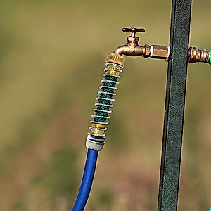 Lifynste Garden Hose Extension Adapter, Hose Kink Protector with Coil Spring, 2 Pack