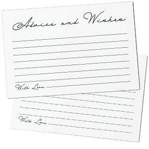 CARDAMONOLY Advice and Wishes Cards, Minimalist Black and White 6 x 4 Inches, Pack of 50, Inspirational Greeting Cards for Weddings, Graduations, Birthdays, and More (General Use - Model 01)